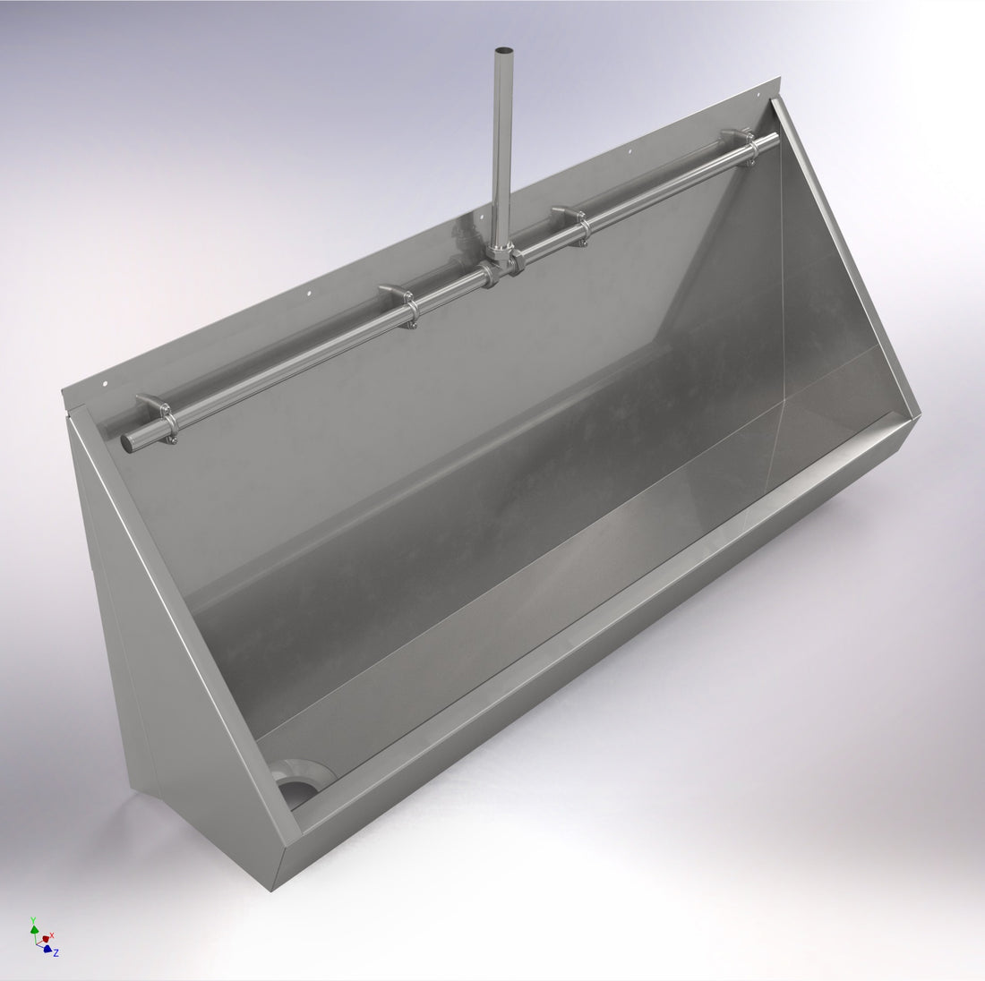 1200mm Wall Mounted Trough Urinal – Saville Stainless