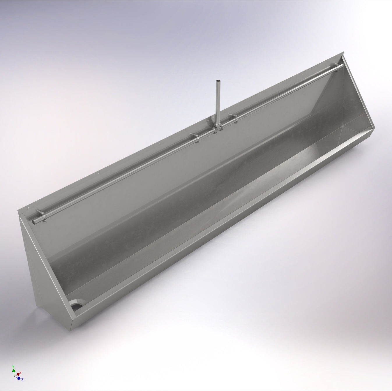 2100mm Wall Mounted Trough Urinal – Saville Stainless
